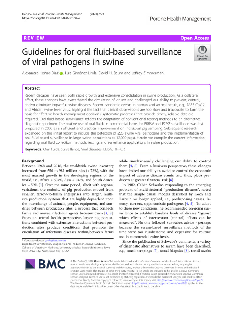 Guidelines For Oral Fluid-Based Surveillance | PDF | Immunology