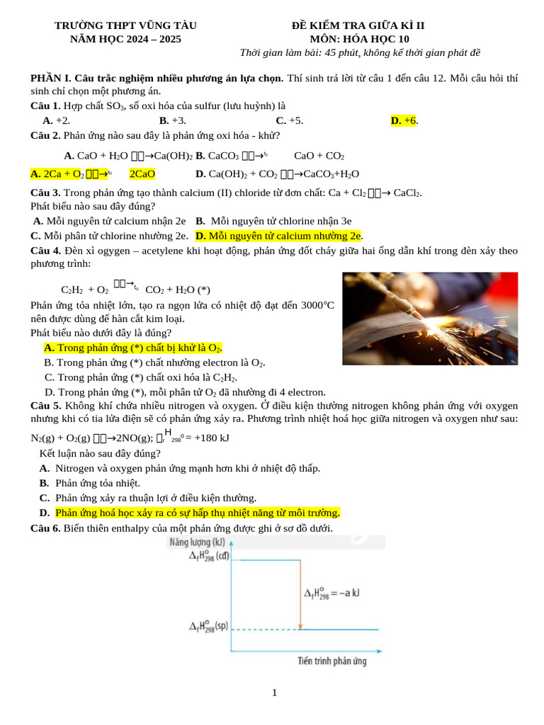 KTTX HKII - 2 - Hoá | PDF