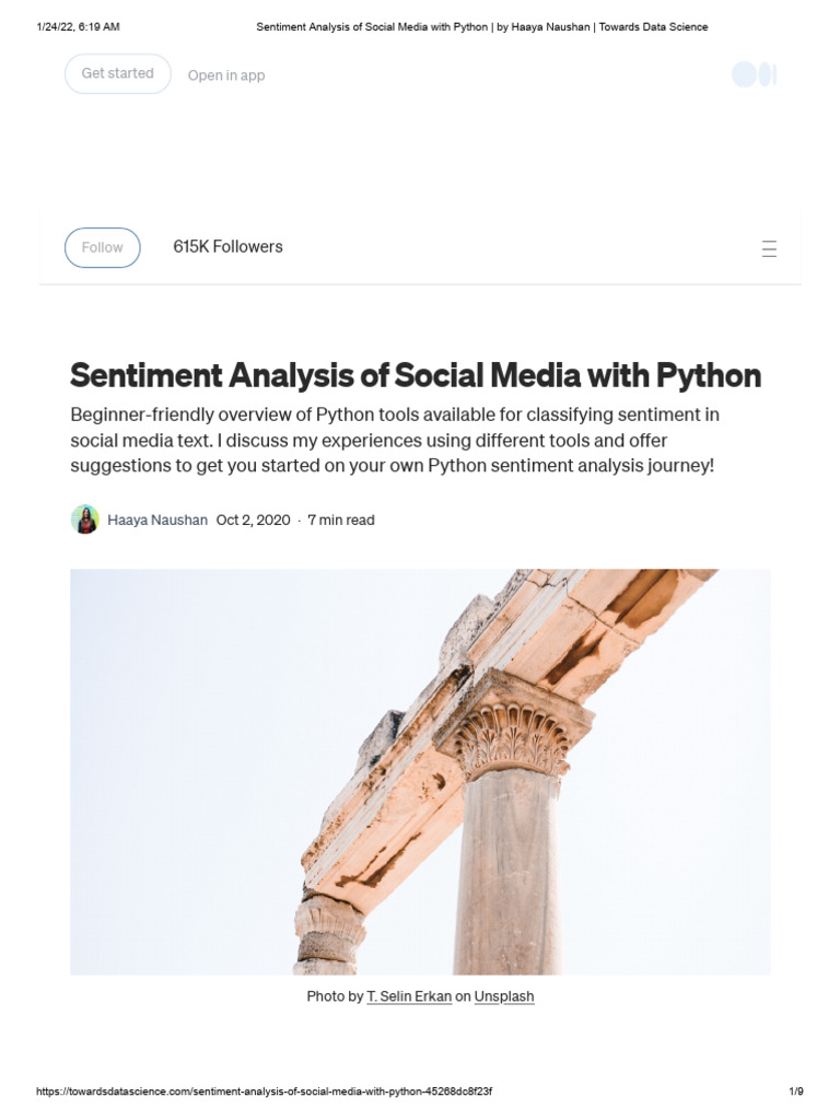 Sentiment Analysis of Social Media With Python - by Haaya Naushan - Towards Data Science | PDF ...