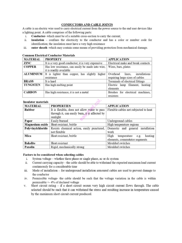 Conductor and Cable Joints | PDF