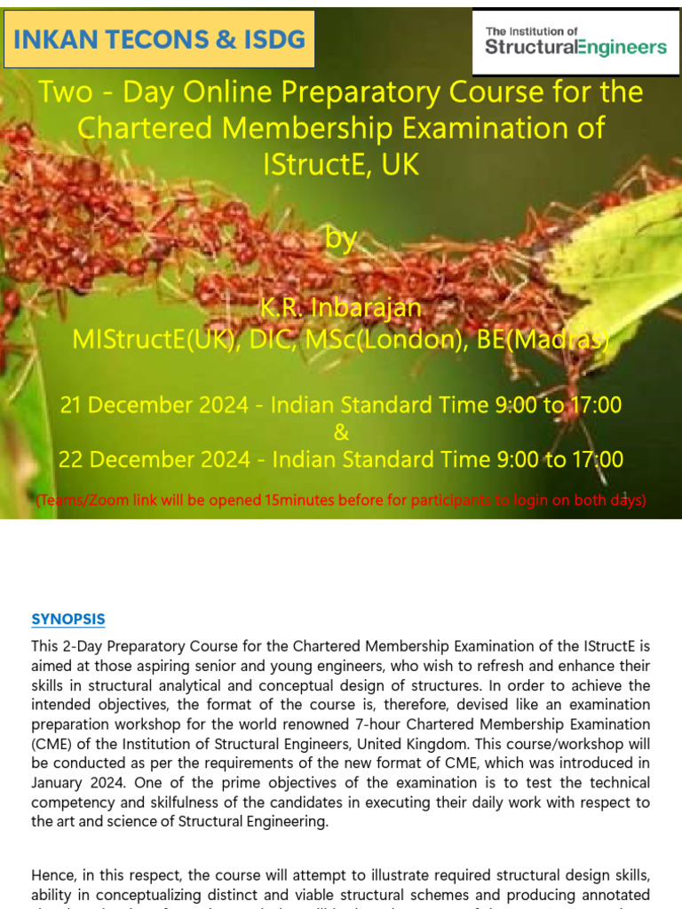 Flyer For 2-Day IStructE CME Preparation Course - 2 | PDF