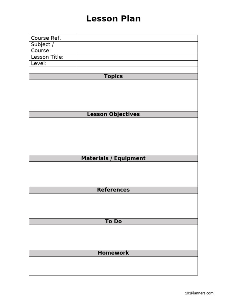 Lesson Plan Template for Educators | PDF