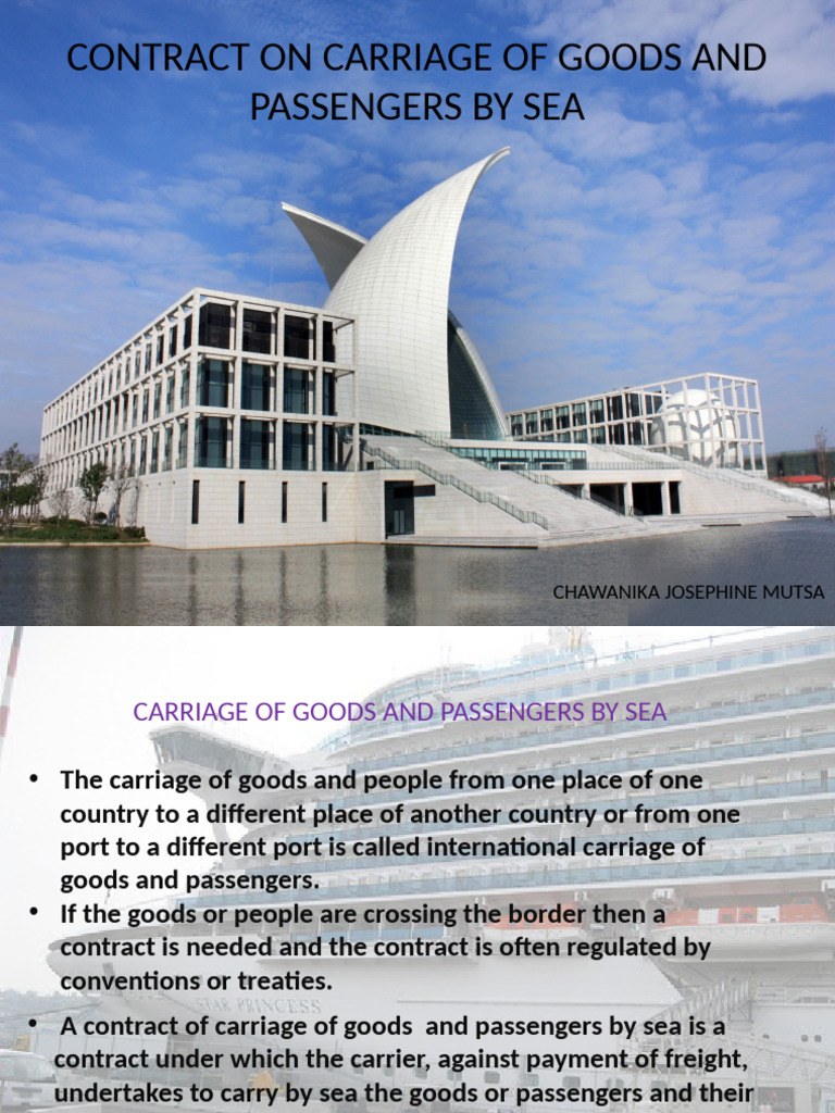 Contract On Carriage of Goods and Passengers | PDF | Cargo | Bill Of Lading