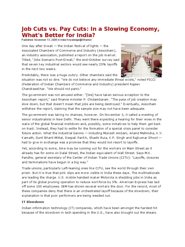 Job Cuts vs. Pay Cuts: in A Slowing Economy, What's Better For India ...