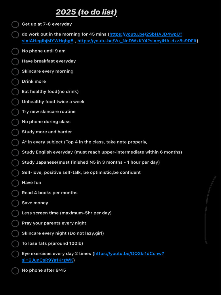 2025 Personal To-Do List | PDF