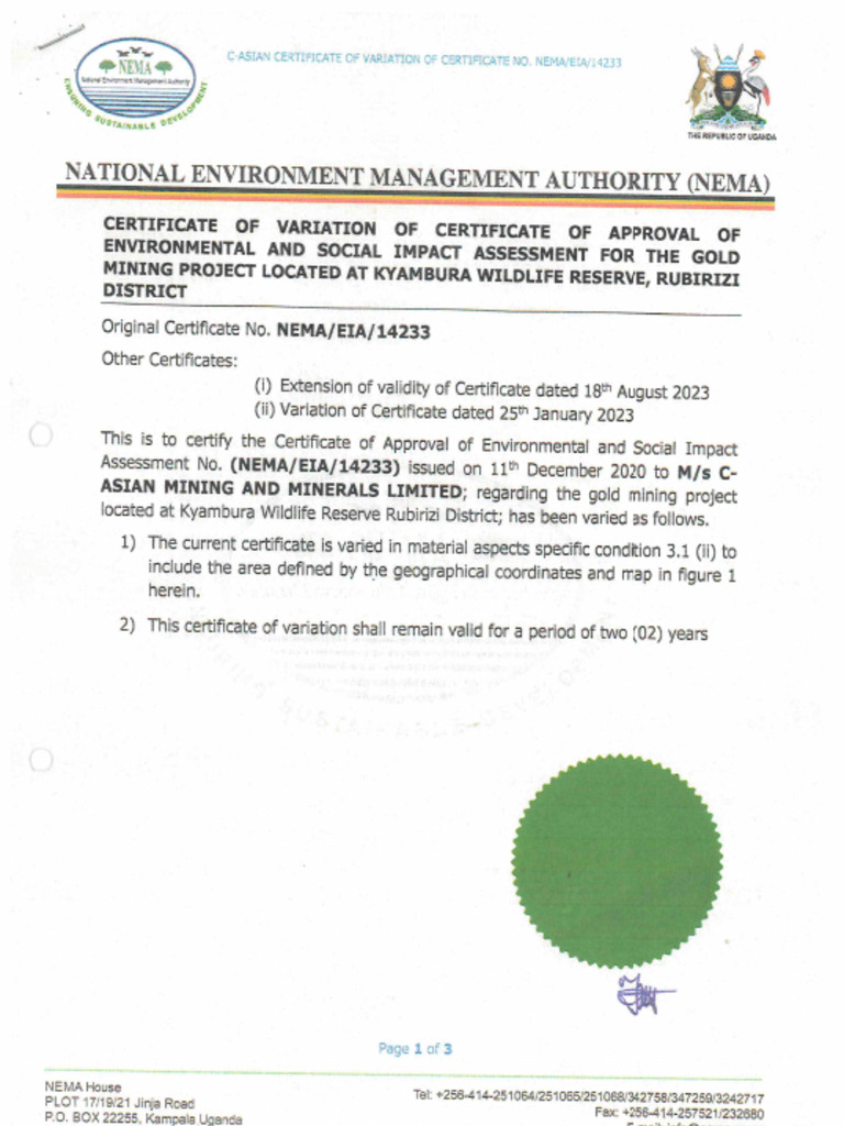 Nema Variation Certificate-New Blocks | PDF