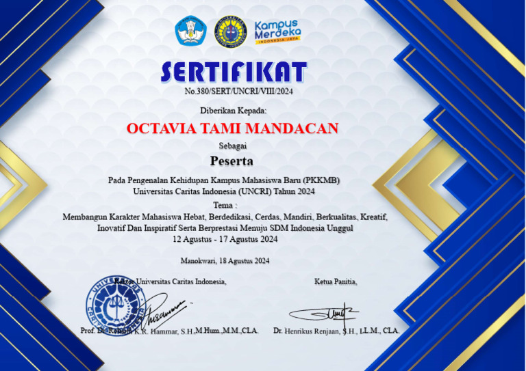 PKKMB 2024: Membangun Karakter Mahasiswa | PDF