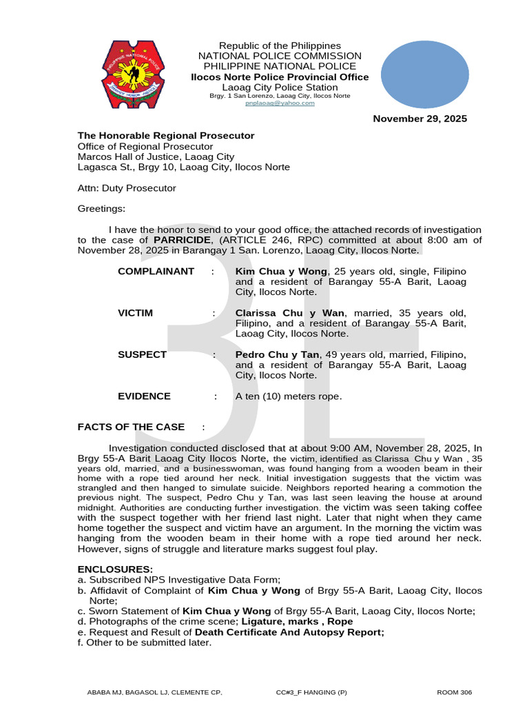 Case Referral Parricide | PDF | Misconduct | Criminal Justice