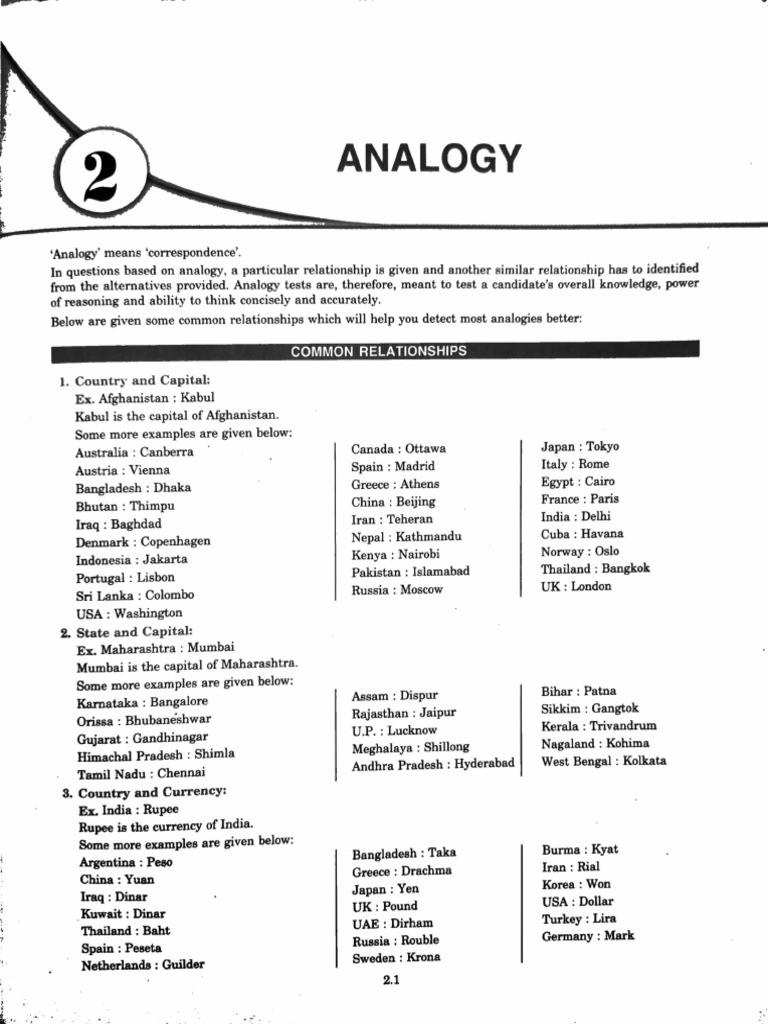 Analogy 1 | PDF