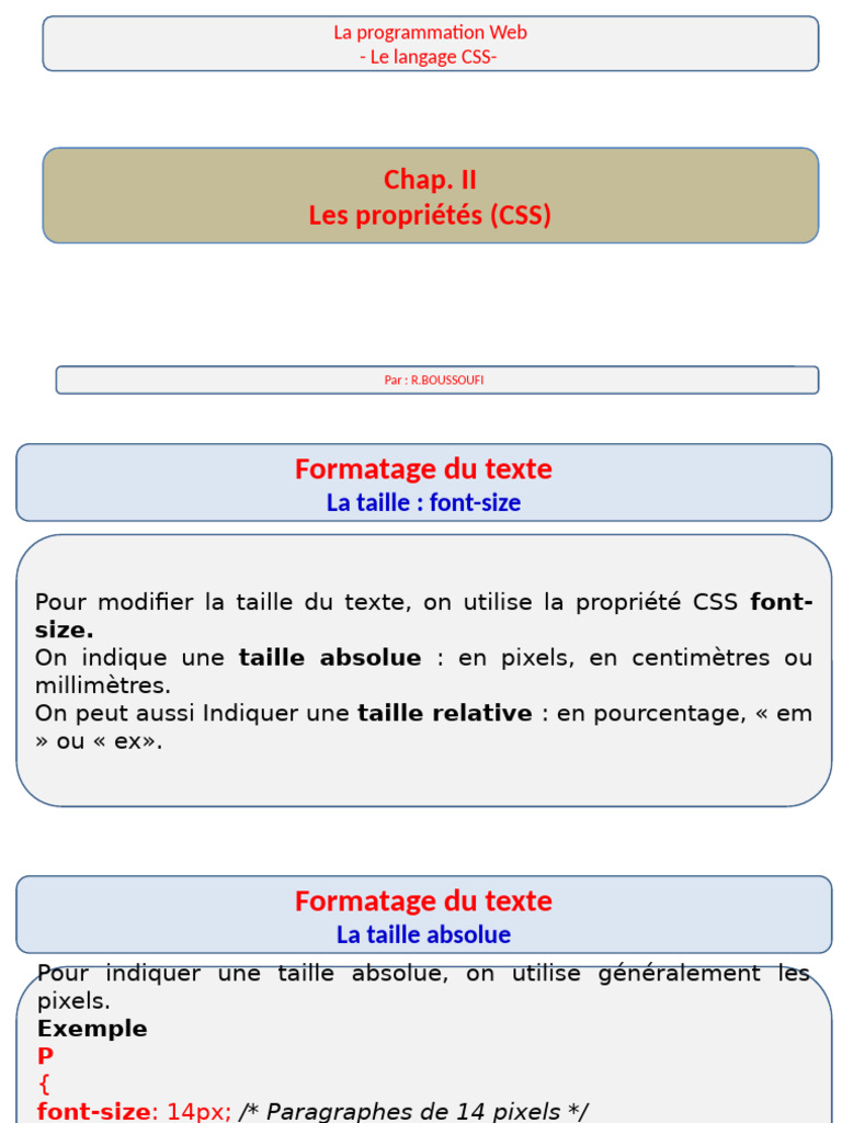 Chap 2 Les propriétés CSS | PDF | Élément HTML | Formats de fichier informatique