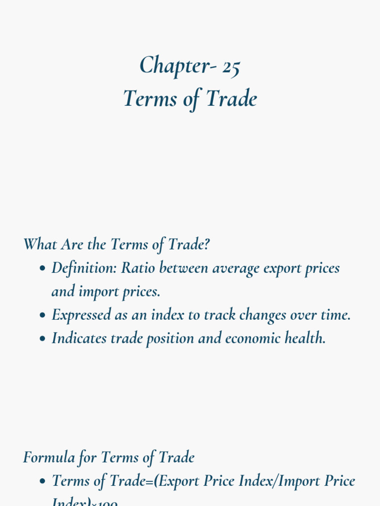 Chapter - 25 Terms of Trade | PDF | Balance Of Payments | Capital Account
