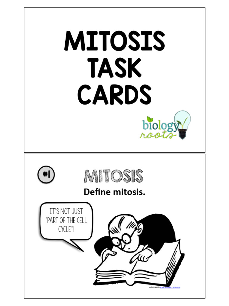 Mitosis Task Cards_Biology Roots | PDF | Mitosis | Biological Processes