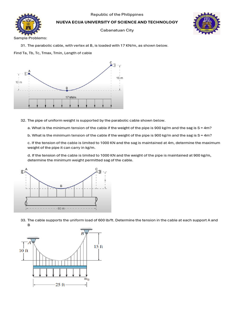 Parabolic Cable Influence Lines For Kids | PDF | Bending | Beam (Structure)