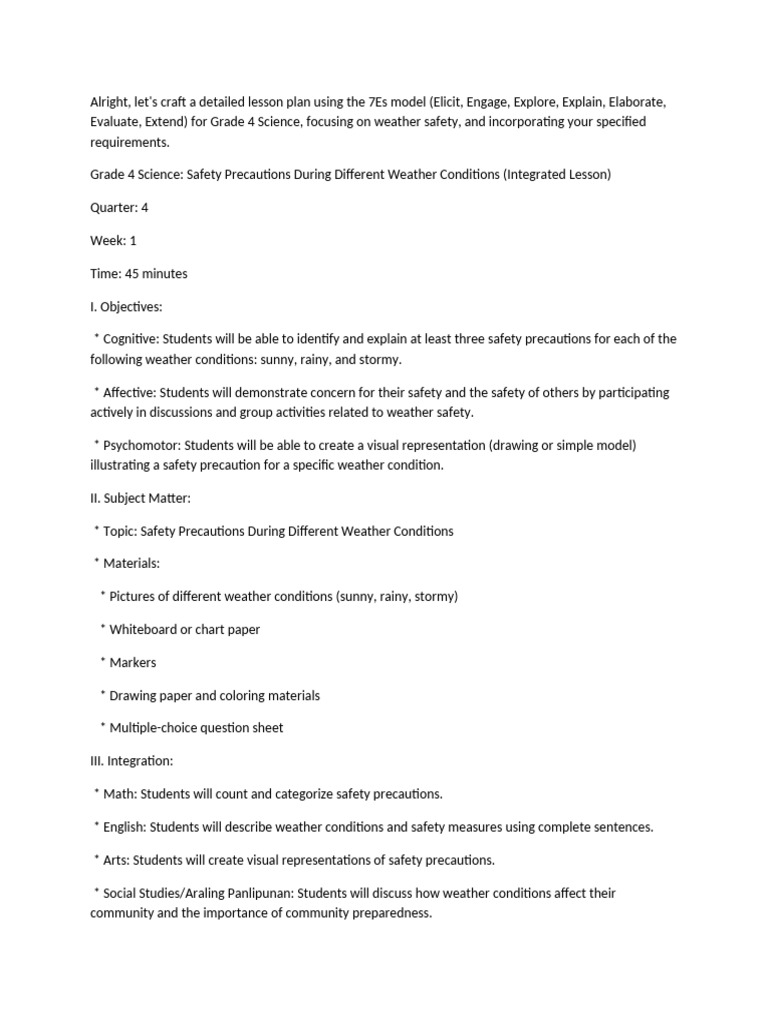 Science Grade 4 Lesson Plan | PDF | Cognitive Psychology | Cognitive ...