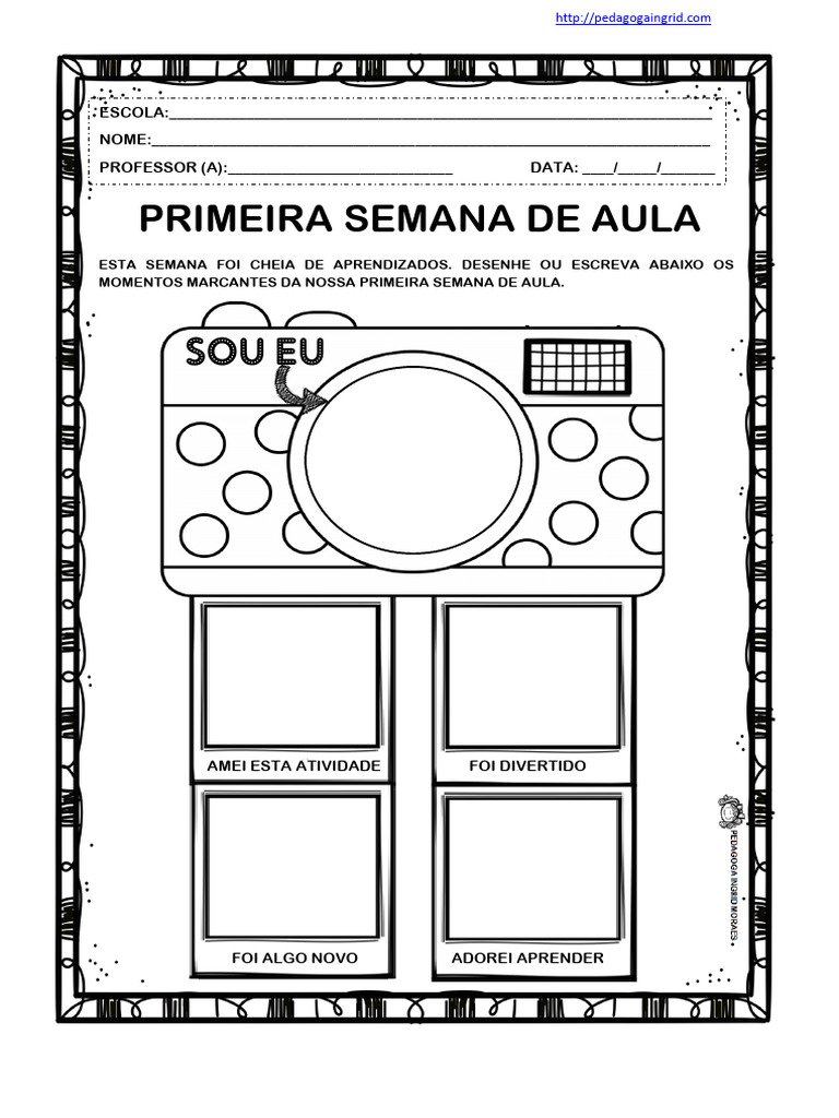 Atividade Primeira Semana de Aula | PDF