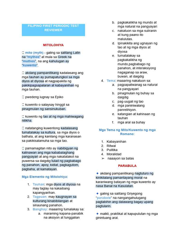 Filipino Q1 | PDF