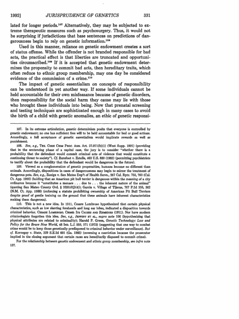 Nelkin - Dreyfuss - The Jurisprudence of Genetic-20-28 | PDF | Civil ...