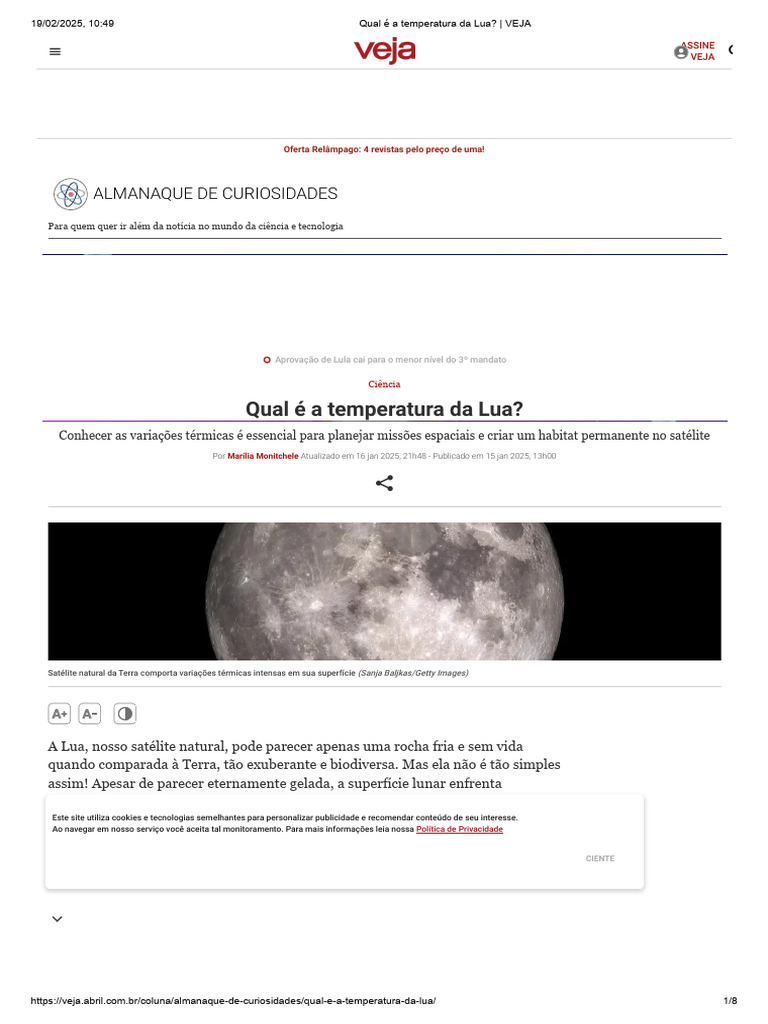 Qual é a temperatura da Lua_ _ VEJA | PDF | Lua | Terra