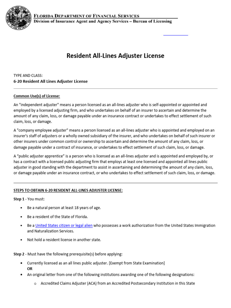 6 20 Resident All Lines Adjuster License | PDF | Insurance | License