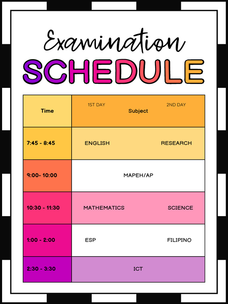 Daily Class Schedule Overview | PDF