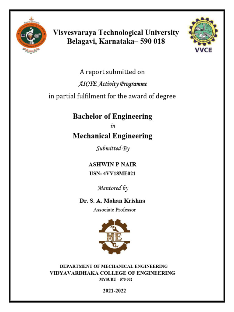 Sample Report For AICTE Activity Points | PDF
