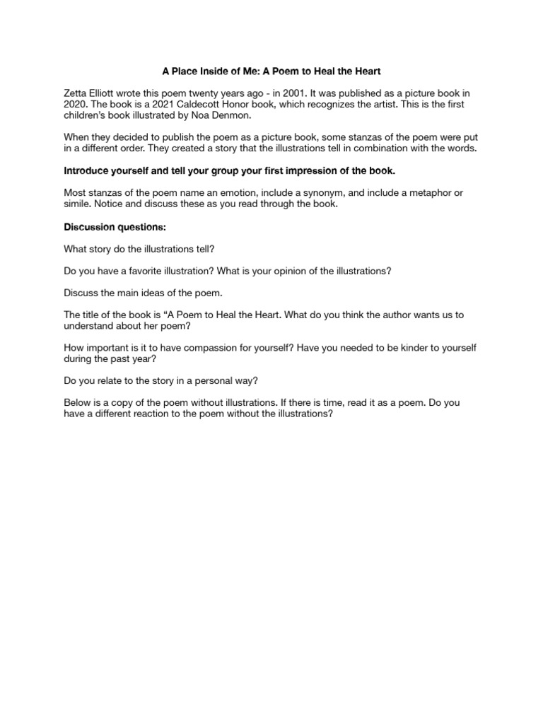 Healing Through Inner Emotions | PDF | Poetry