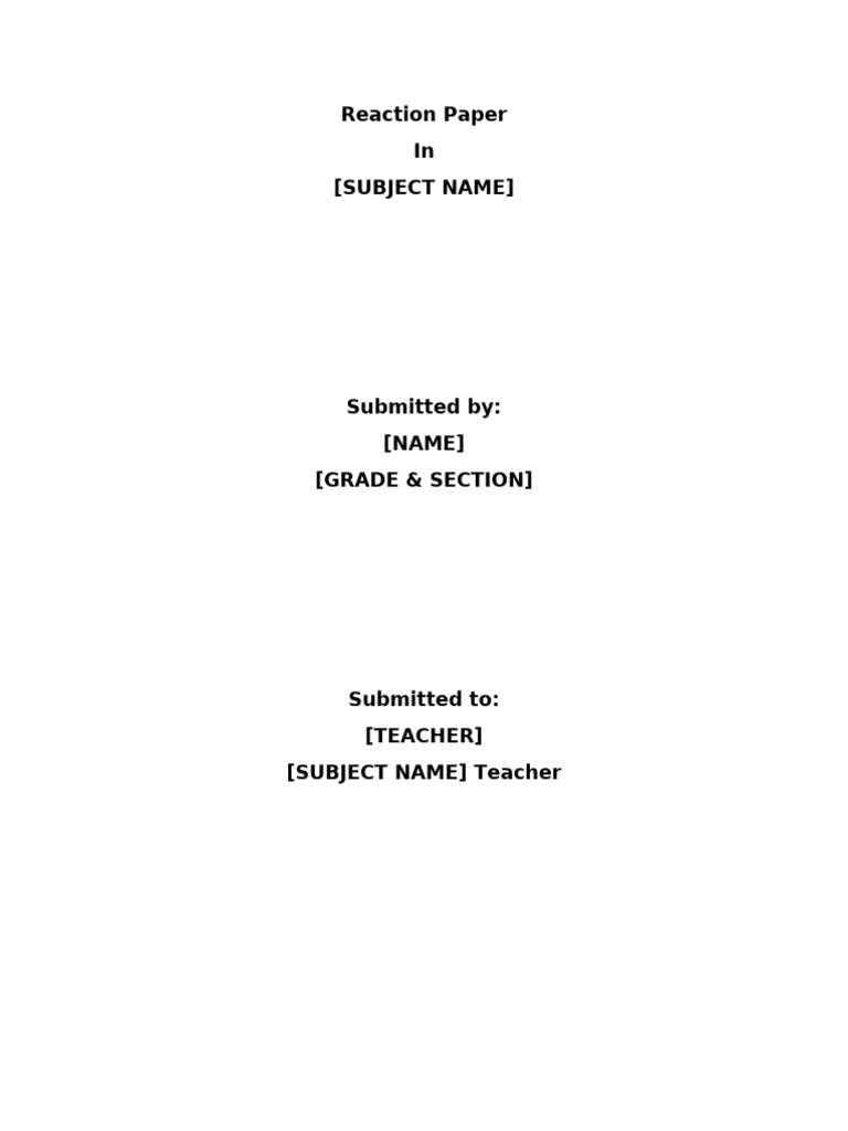 Reaction Paper Submission Guidelines | PDF
