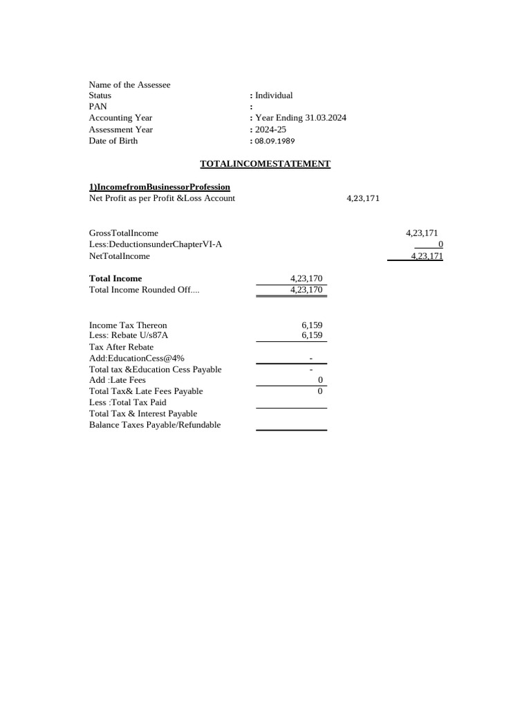 BALANCE 36363 | PDF | Tax Refund | Financial Services