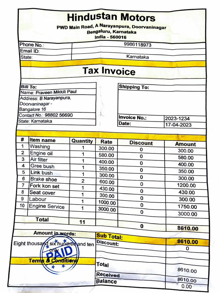 Car Maintenance Invoice Summary | PDF | Business Documents