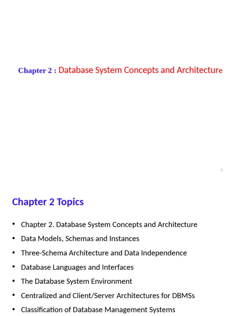 Chapter 2 Database System Concepts and Architecture Final For Students | PDF | Databases ...