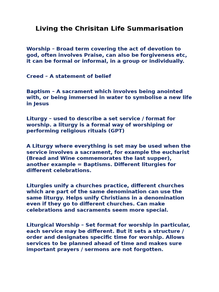 Understanding Christian Worship Practices | PDF | Sacraments | Baptism