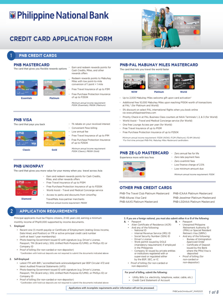 PNB Credit Card Application Requirements | PDF | Credit Card | Visa Inc.