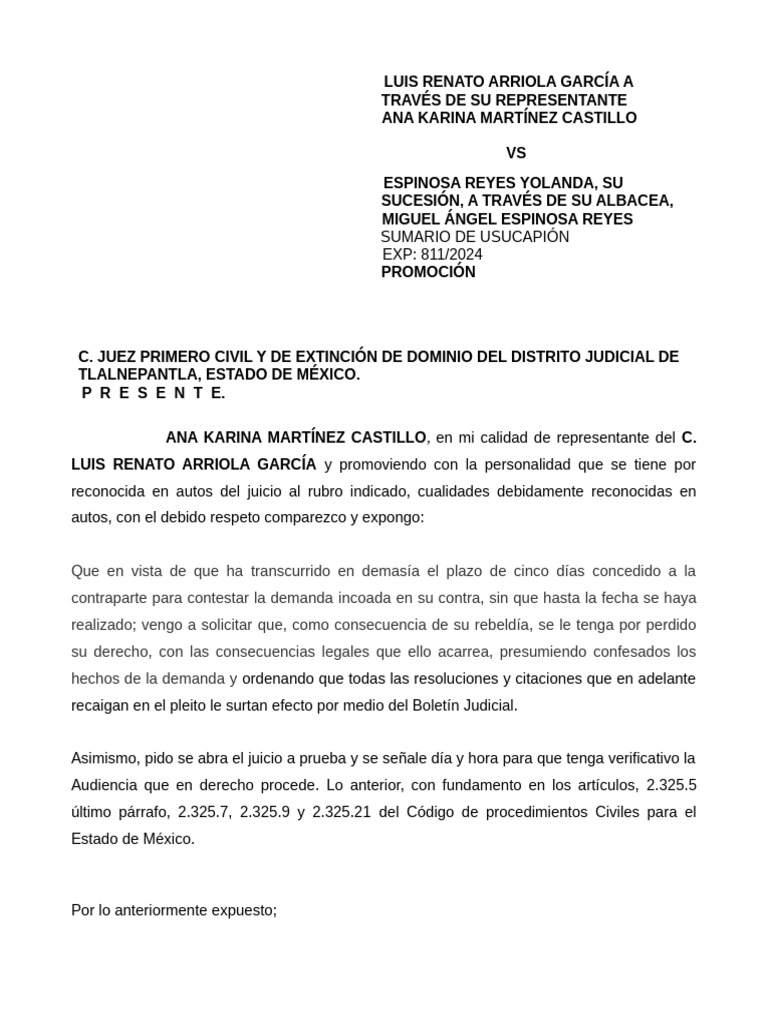 Declaracion en Rebeldía - 063553 | PDF
