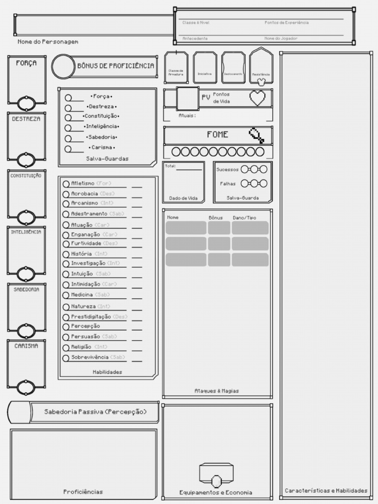 Ficha Minecraft RPG em Branco | PDF