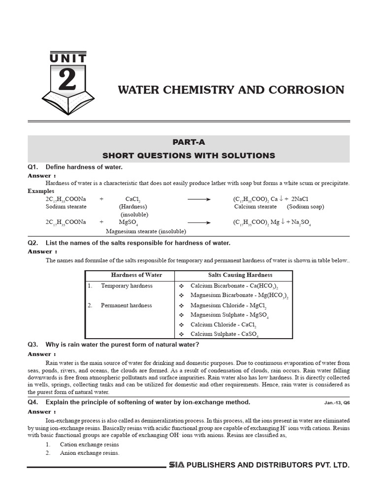 Unit 2 Chemistry Classnotes | PDF | Corrosion | Ion Exchange