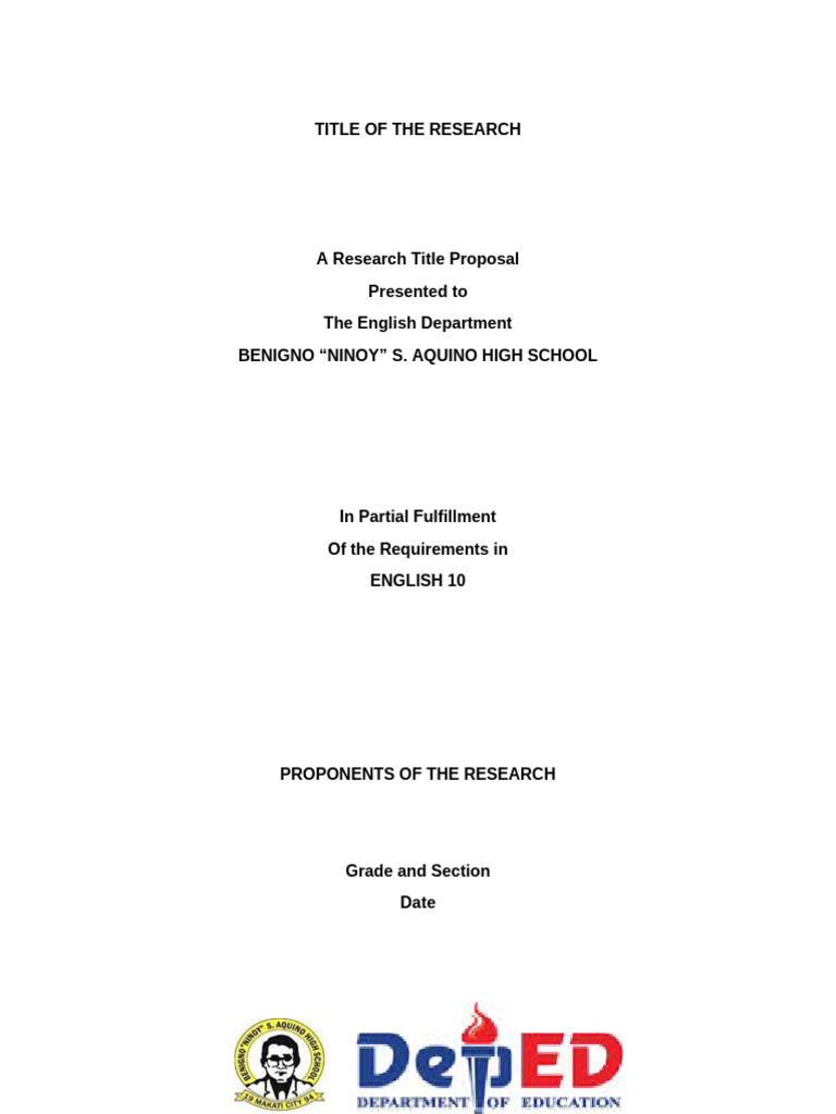 TEMPLATE - Research Title Proposal | PDF