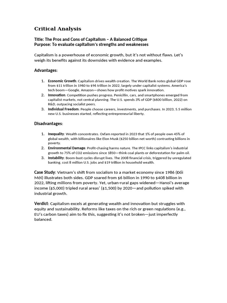 Critical Analysis | PDF