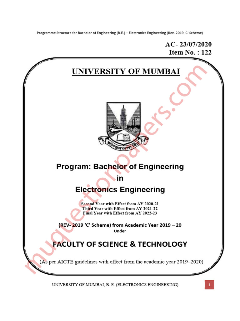 Be - Electronics Engineering - Second Year Se Semester 3 Rev 2019 C ...