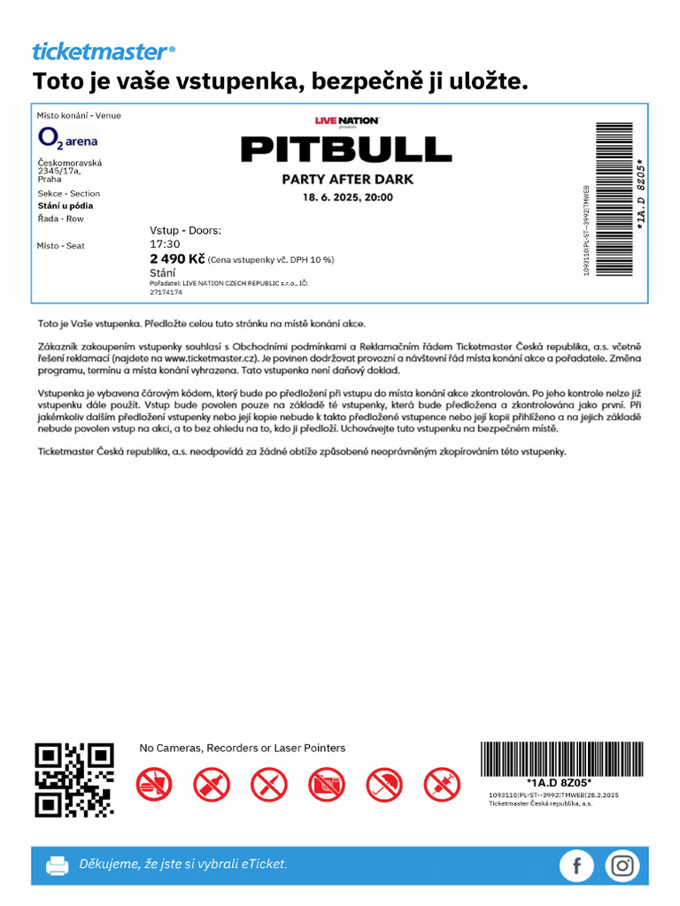 Ticketmaster - PDF Pitbull | PDF