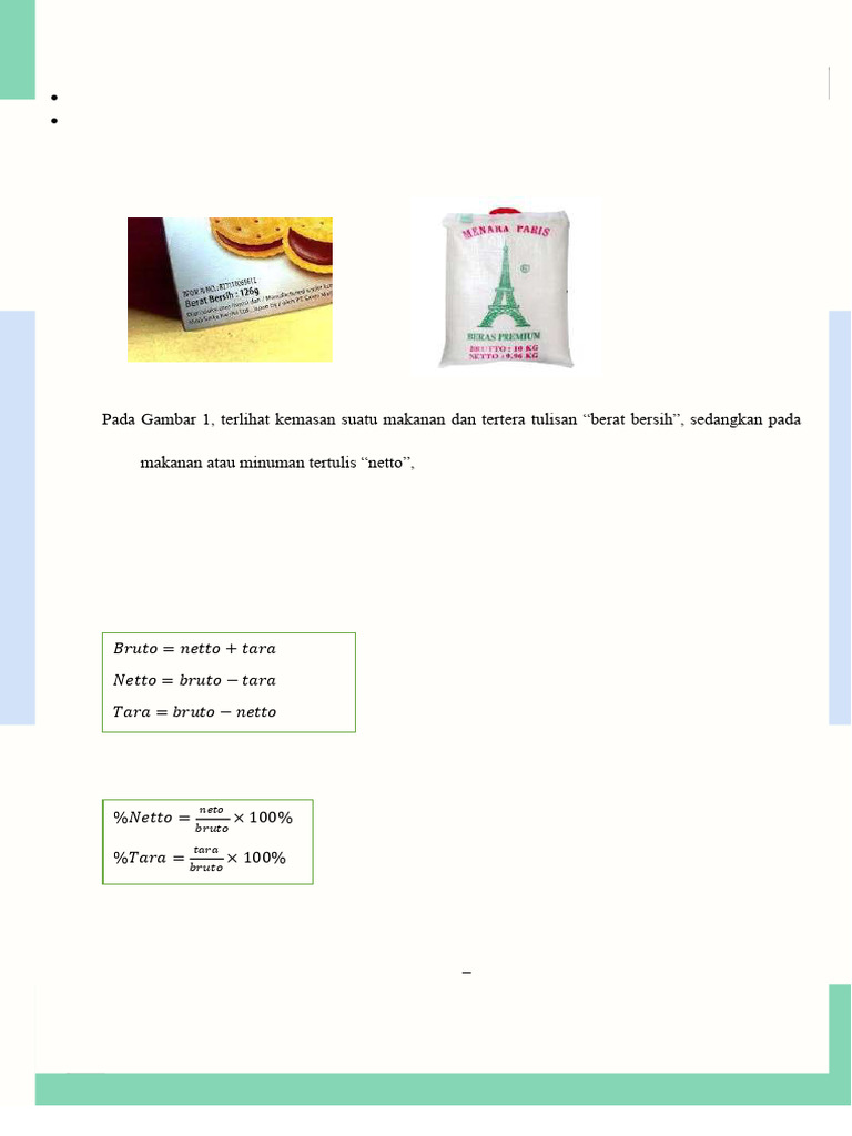 Pemahaman Bruto, Netto, dan Tara | PDF