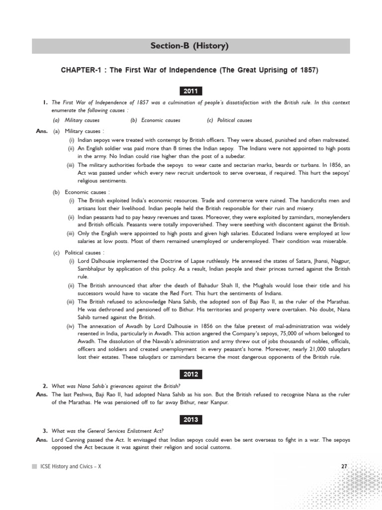 Causes of the 1857 Independence War | PDF | Indian Rebellion Of 1857