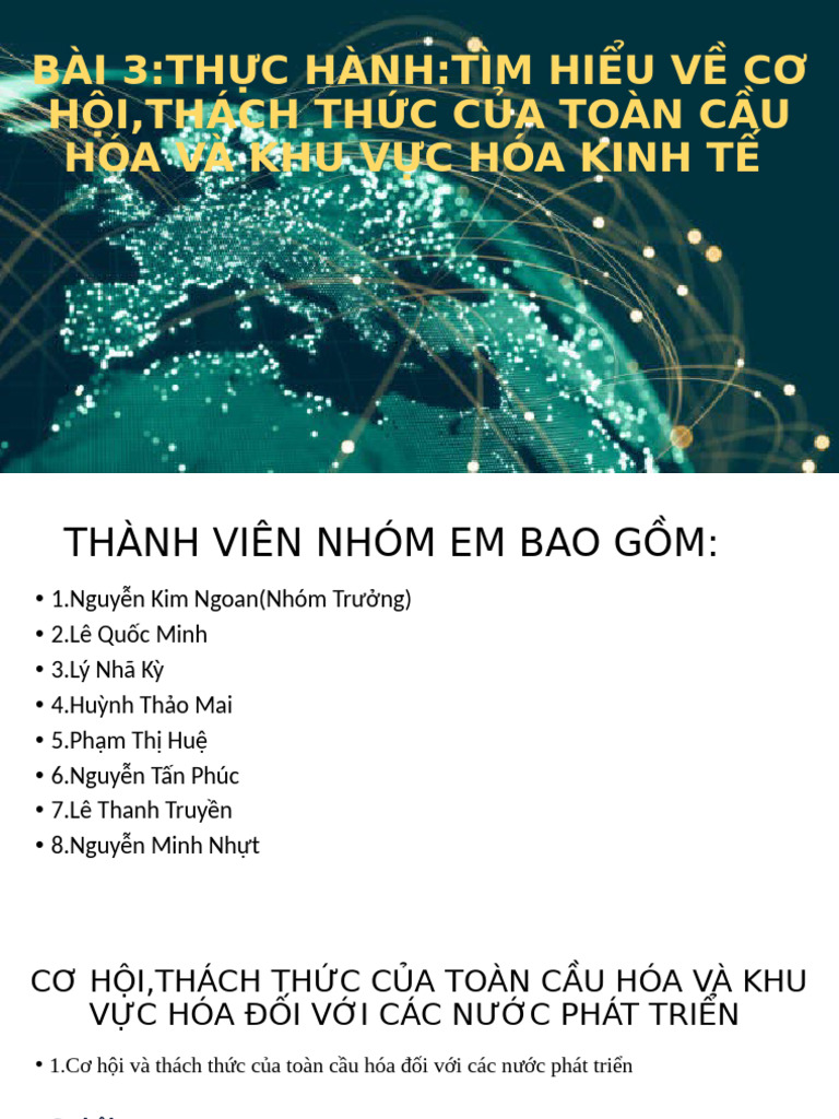 Bài Thuyết Trình Địa Lí Của Nhóm 1 Lớp 11c1 Bài Th3 | PDF