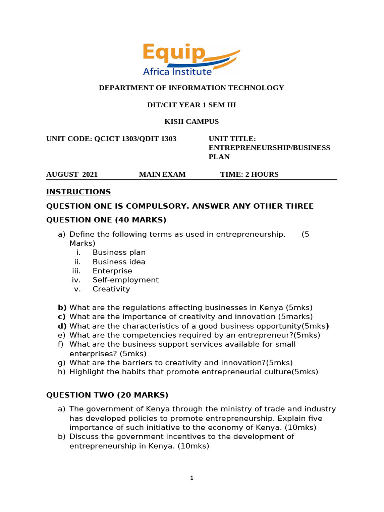 Entrep - Sem III | PDF