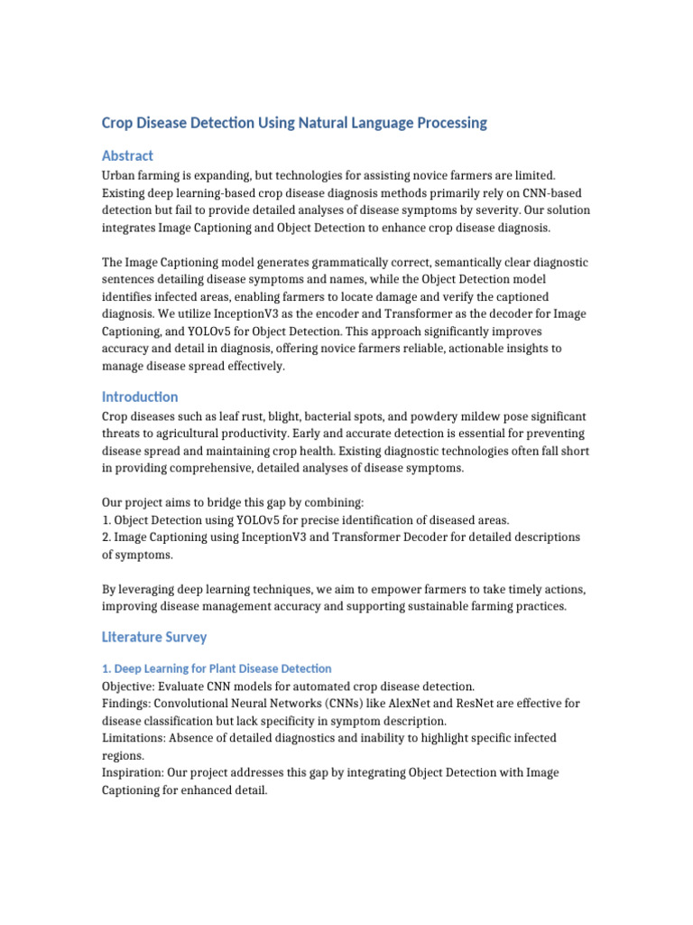 Crop_Disease_Detection_Documentation | PDF | Deep Learning | Agriculture