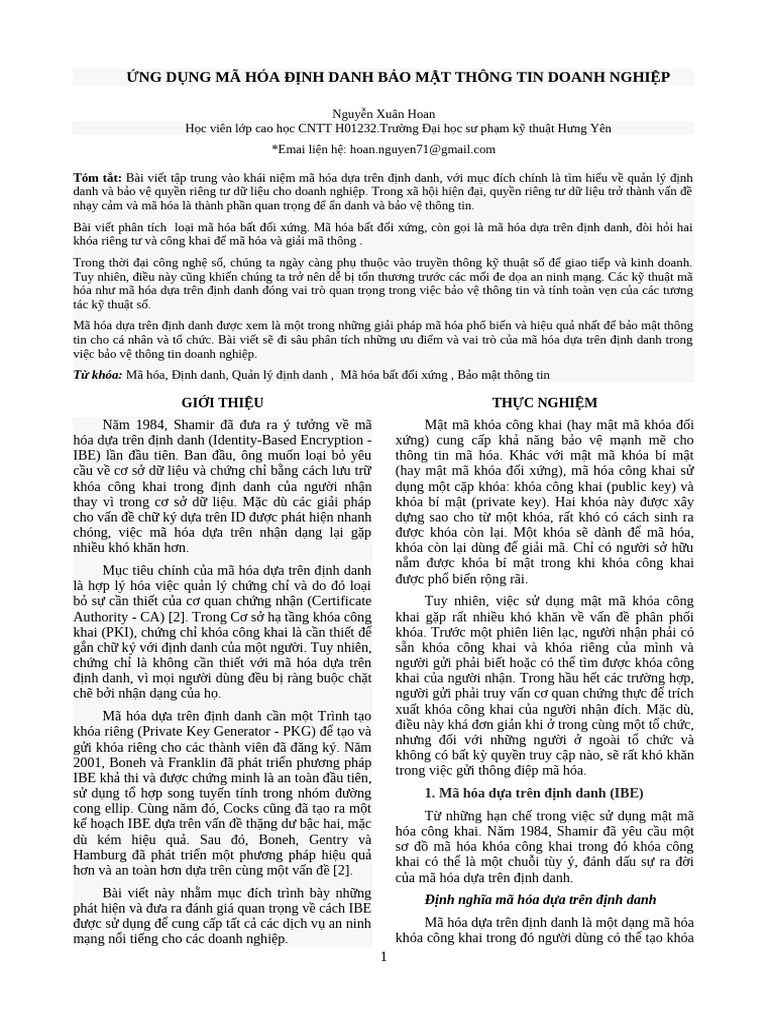 Bài Báo Môn NCKH | PDF