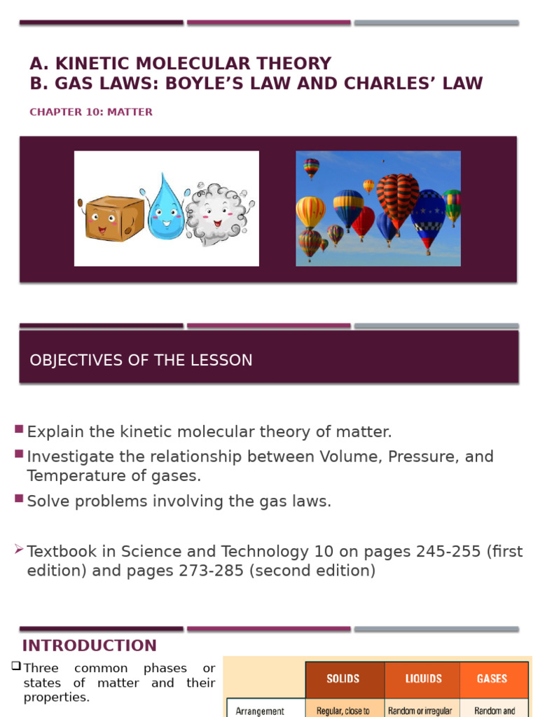 Kinetic Molecular Theory and Gas Laws | PDF | Gases | Matter