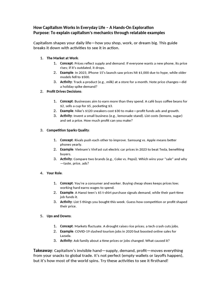 How Capitalism Works in Everyday Life | PDF | Prices | Capitalism