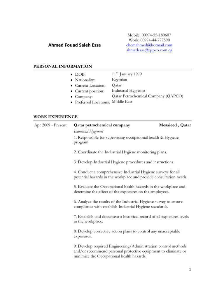 Ahmed Fouad CV | PDF