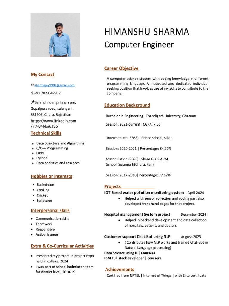 Resume Himanshu.... | PDF