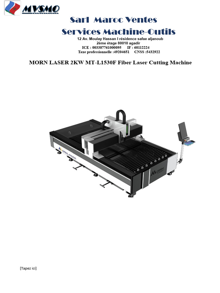 2KW Fiber Laser Cutting Machine Specs | PDF | Pipe (Fluid Conveyance ...